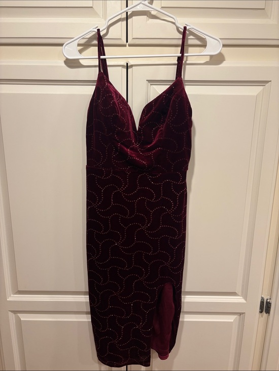 City Studio | Dresses | City Studio Deep Red Velvet Dress With Cowl ...